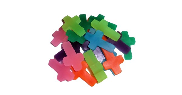Large Cross-Shaped Eraser Assorted Colors at RTD Gifts